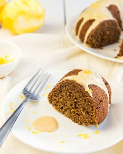 Vegan Bundt Cake with Lemon-Maple Frosting (oil-free, wfpb)