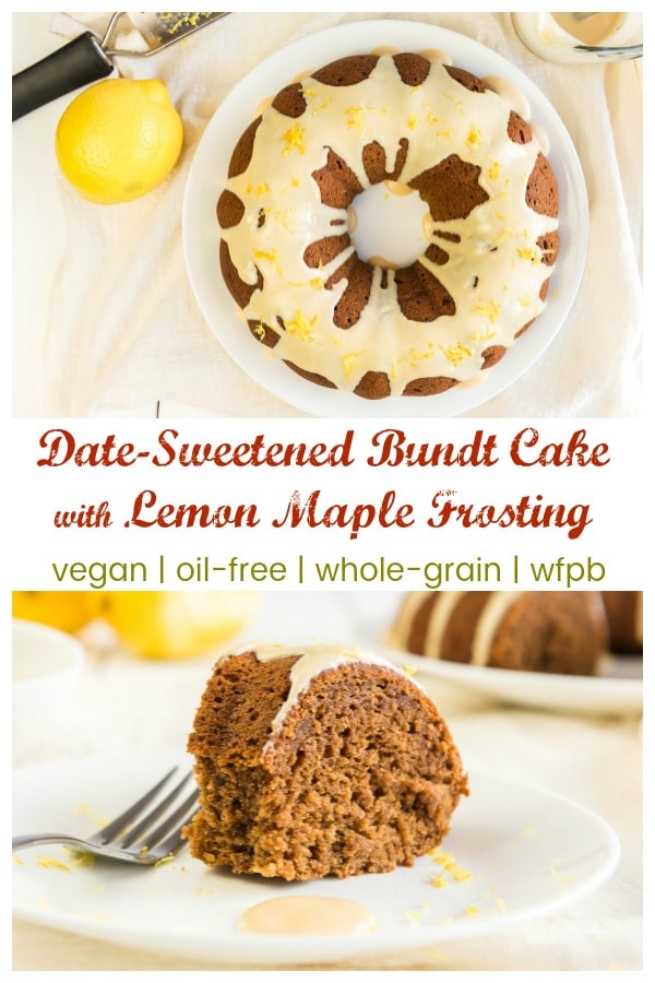 Vegan Bundt Cake with Lemon-Maple Frosting (oil-free, wfpb)