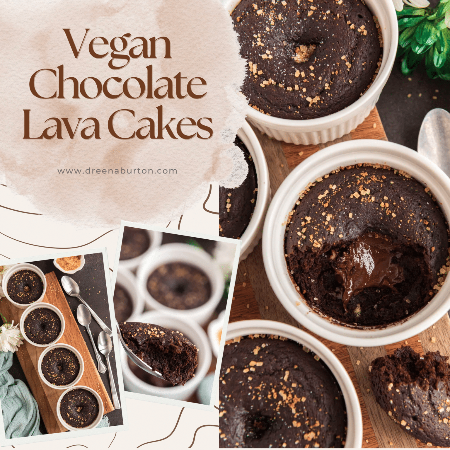 Vegan Chocolate Lava Cakes (gluten-free, oil-free)